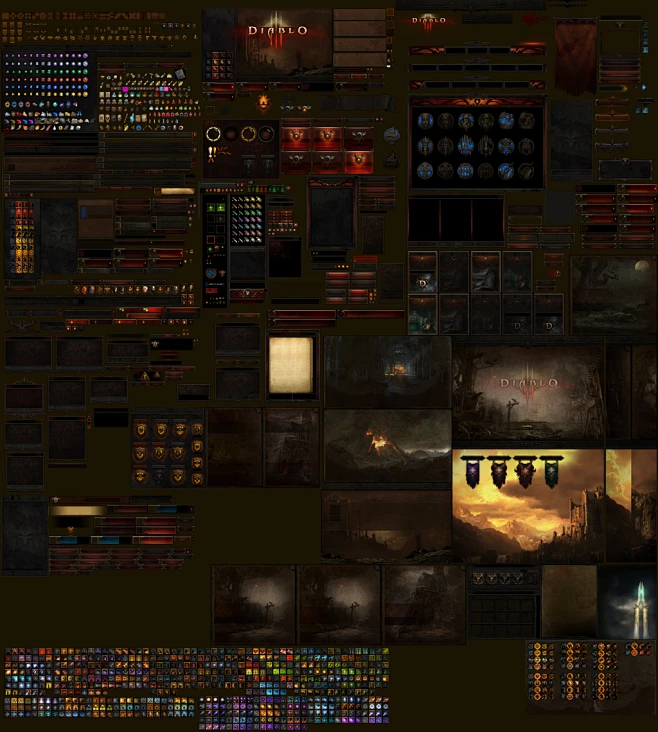 暗黑3全套图标PSD整理分层文件-UI资源-微元素Element3ds - Powered by Discuz!-花瓣网