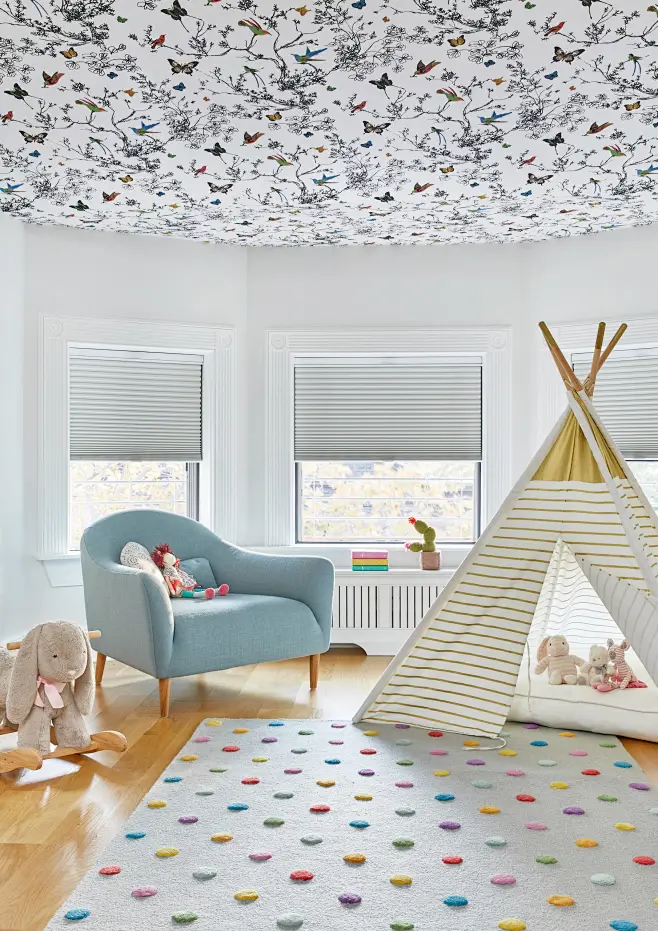 Kids' room - large transitional girl light wood floor and brown floor ...