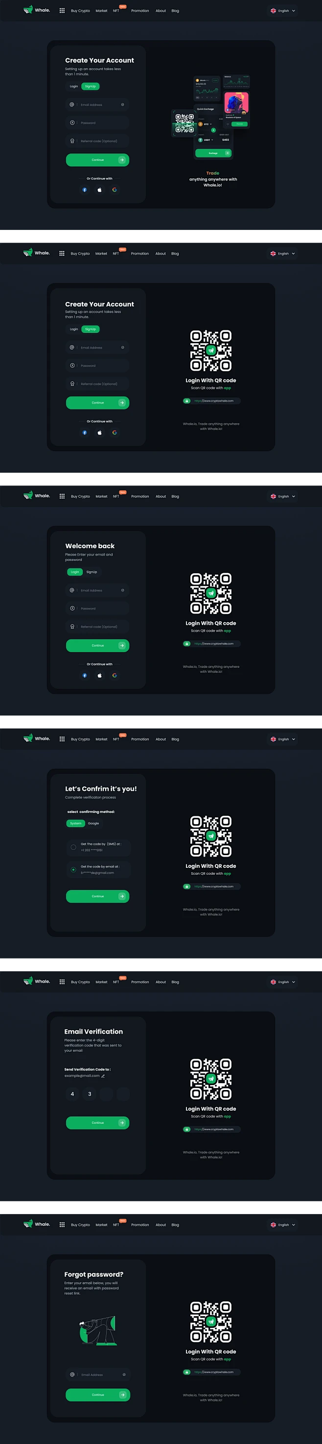 Crypto Whale 加密货币&数字藏品平台UI - 豆皮儿UI-花瓣网