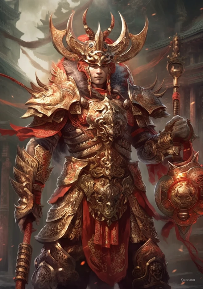 Midjourney_Prompts__gbb_A_Chinese_deity_dressed_in_magnificent_armor_a ...