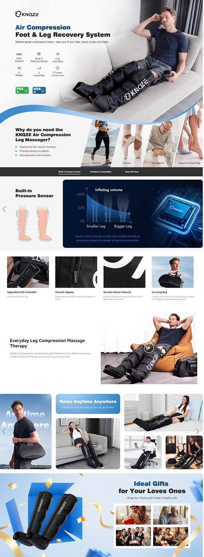 Amazon.com: KNQZE Leg Massager for Circulation and Pain Relief, Air ...