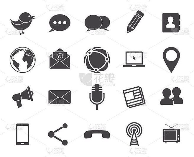 媒体和传播图标