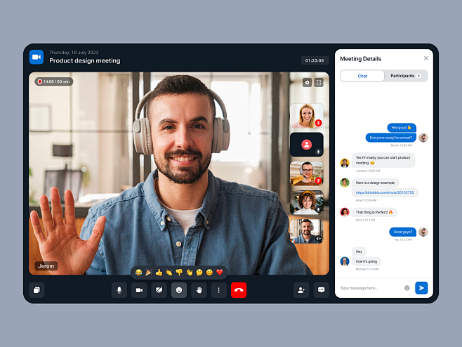 Video Conference UI by Shinas P for Stead on Dribbble-花瓣网