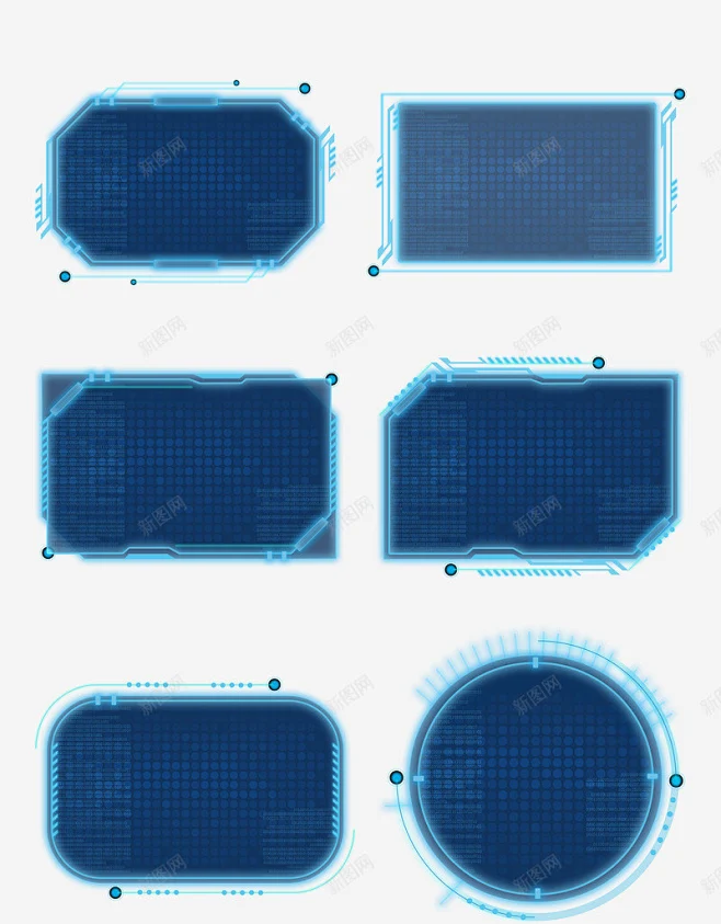 科技感边框元素psdpsd免抠素材_新图网 https://ixintu.com 现代科技边框 科技感弹窗 科技感边框psd 科技感边框元素 蓝色科技边框-花瓣网