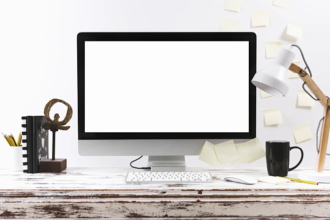 vintage-office-workplace-with-computer-花瓣网