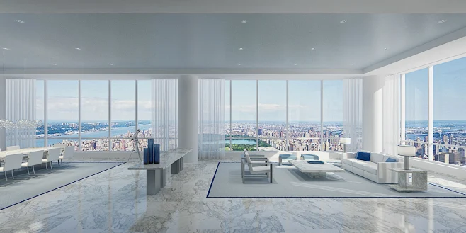 One57, New York : Interior 3D renderings for an apartment at One57 ...