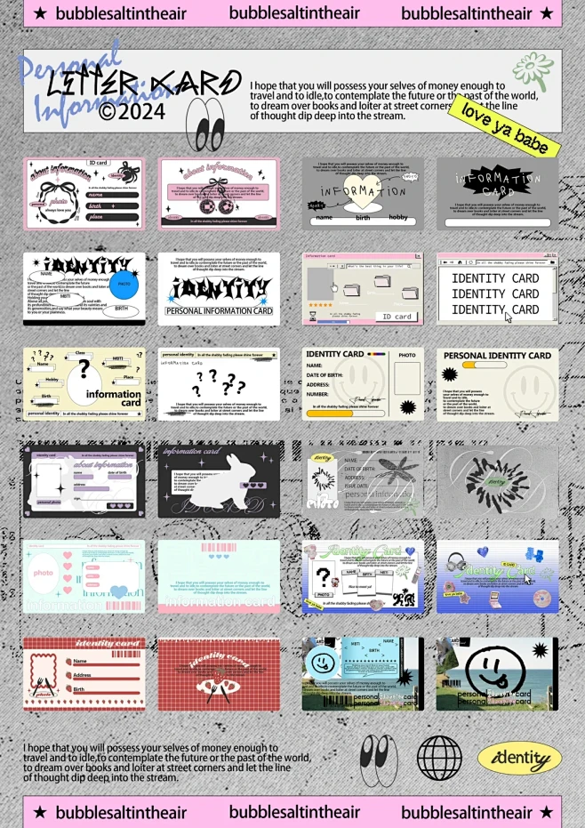 出｜无属性ID卡 litter card - 小红书-花瓣网