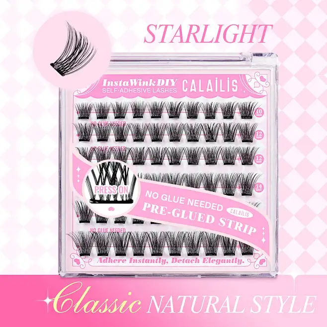 STARLIGHT Self-adhesive Cluster Lashes-花瓣网