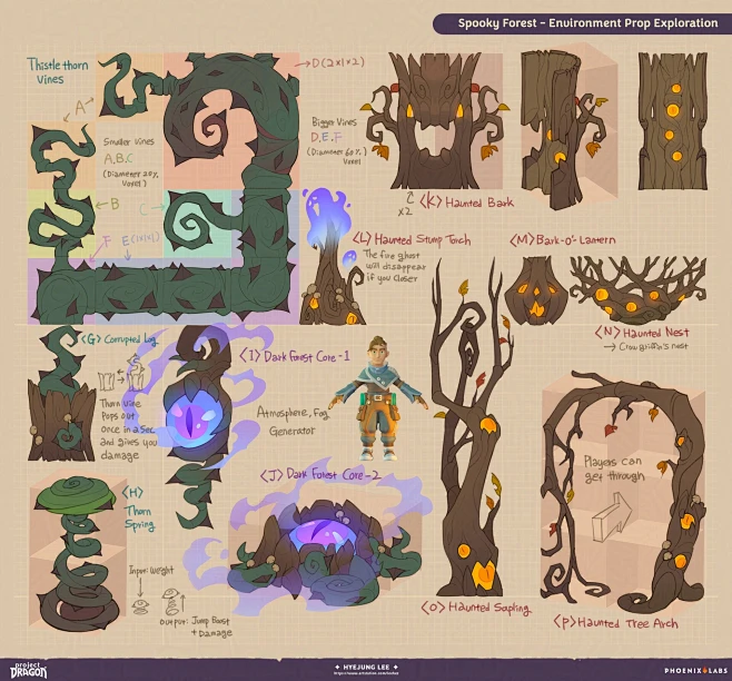 Project Dragon - Spooky Forest + Monster Material Prop Exploration-花瓣网
