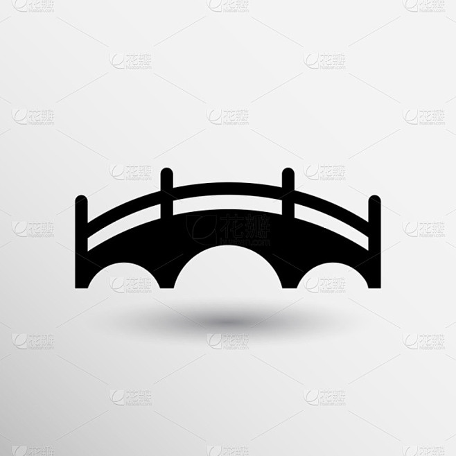 桥图标矢量按钮标志符号的概念