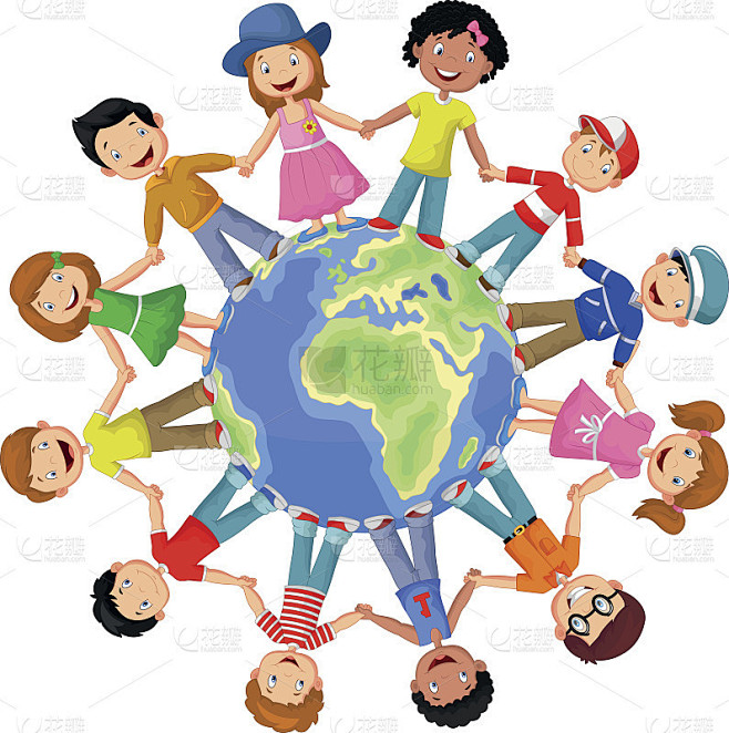 快乐儿童卡通不同种族