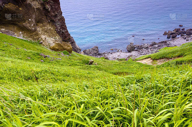 日本，夏季，北海道海角，北海蔚蓝色