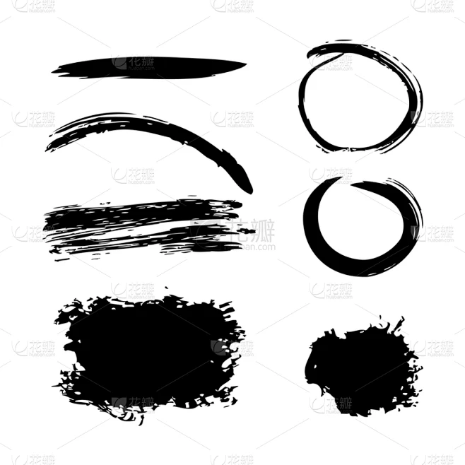 笔触,墨水,与众不同,部落艺术,纹理,形状,黑色,干的,创造力,收集素材-花瓣网