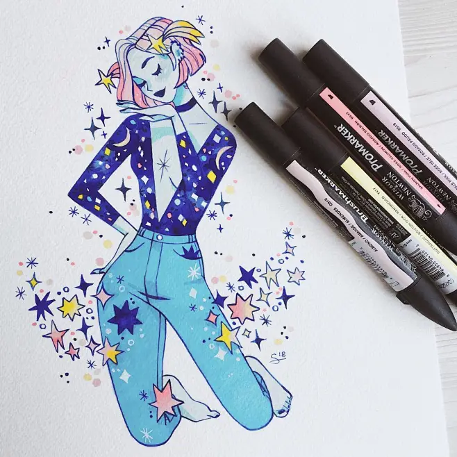 Sibylline Meynet 在 Instagram 上发布：“Magic thighs Paper : Canson Montval ...