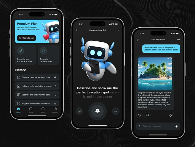 AI Chatbot Mobile App by Ronas IT | UI/UX Team on Dribbble-花瓣网