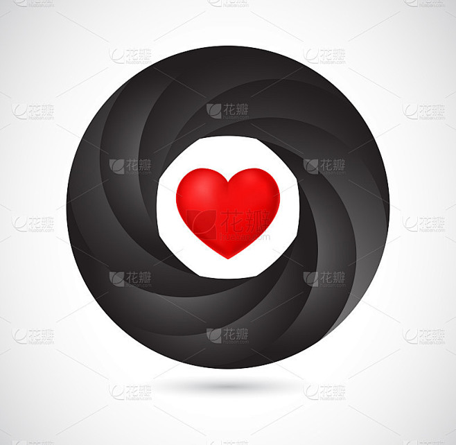 camera aperture with heart