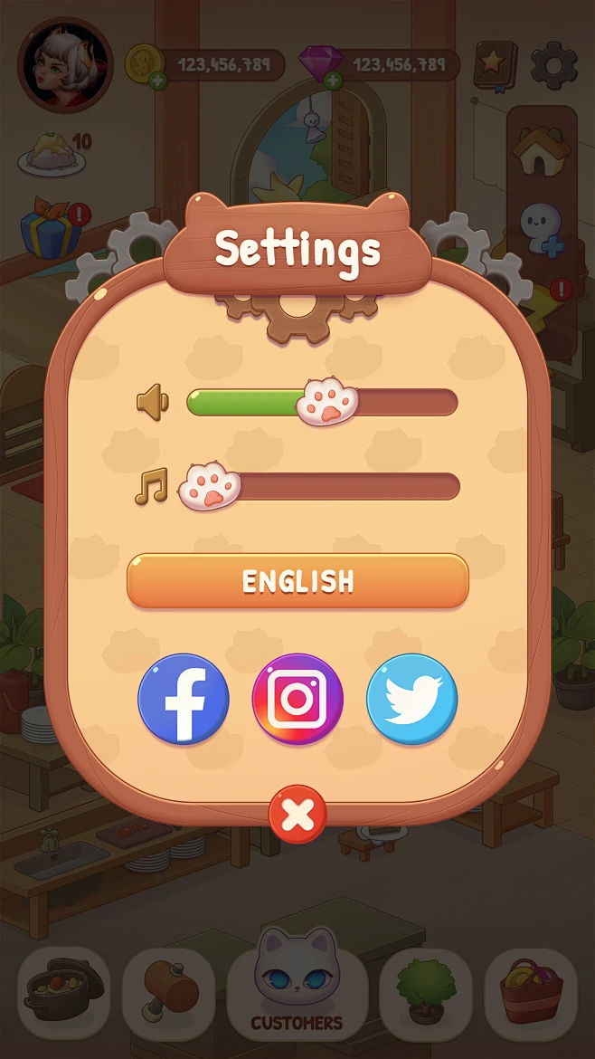 [UI For Mobile Game] Idle Game - Cat and Food-花瓣网