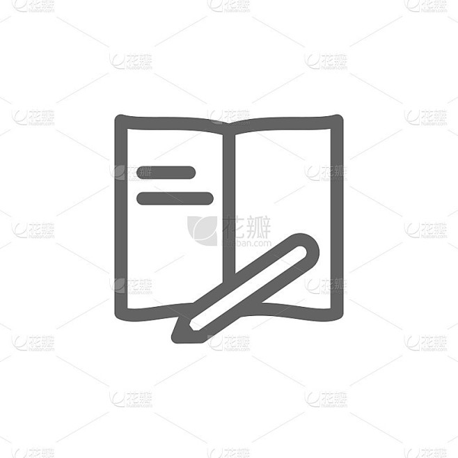 书笔图标。简单图标元素