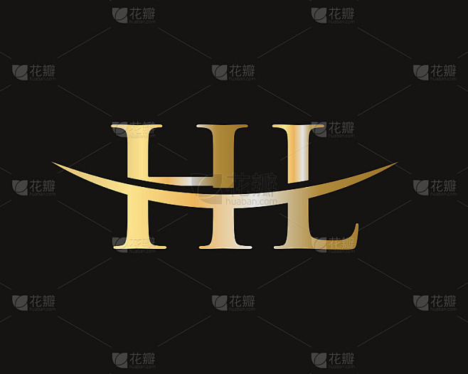 字母HL标志设计为企业和公司的身份。HL字母标识设计矢量