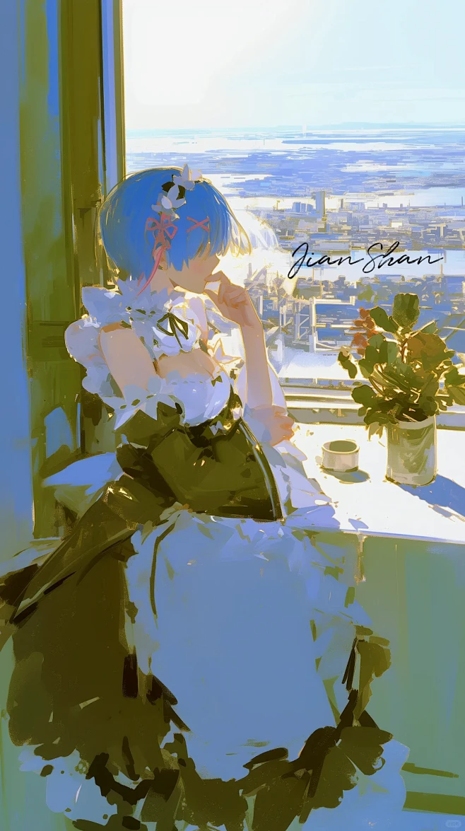 都市夕阳｜蕾姆 Re0壁纸 - 小红书-花瓣网