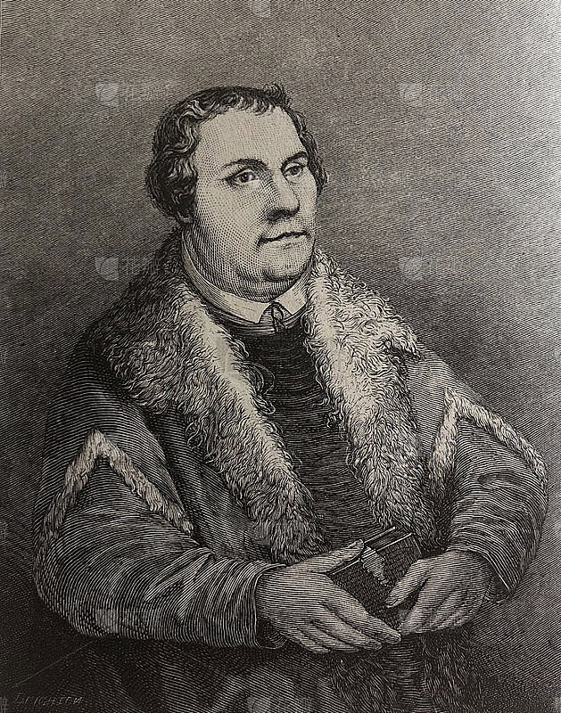 Antique illustration - Martin Luther - portrait