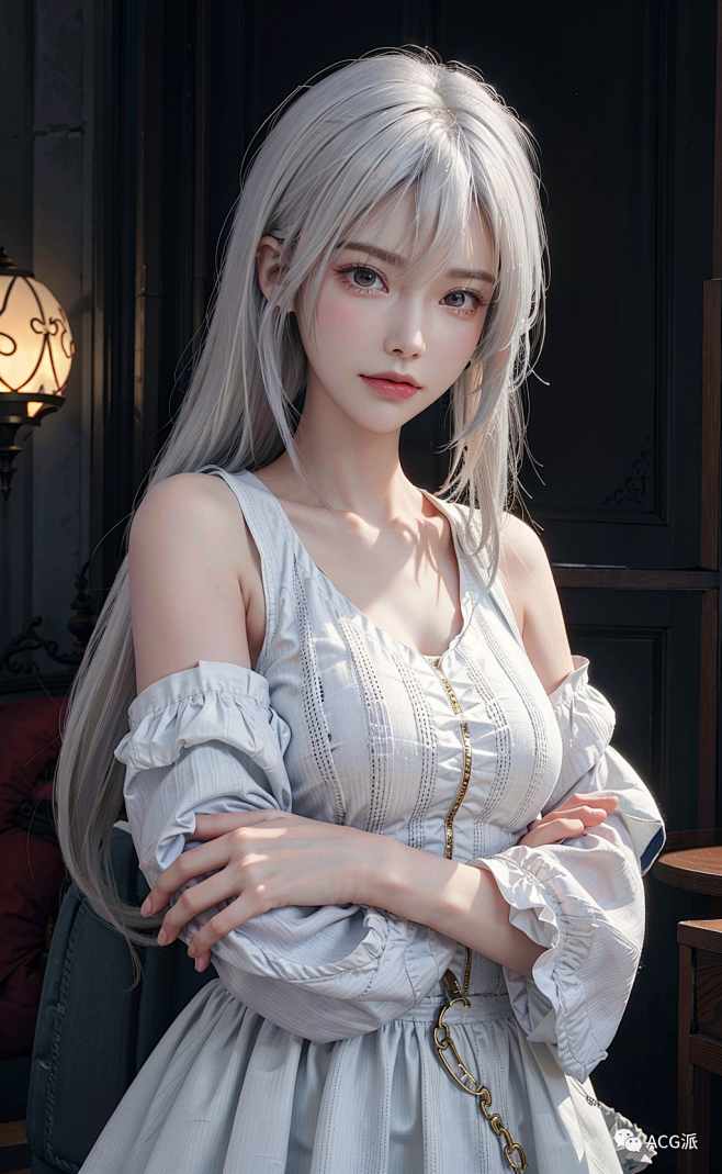 AI绘画 - 白发美女写实图集-今日头条