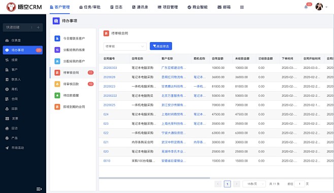 OA审批流程管理软件-审批OA系统-悟空CRM