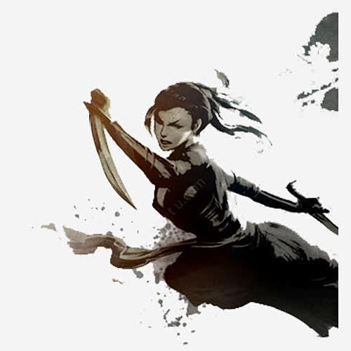 中国风水墨女剑客png免抠素材_新图网 https://ixintu.com 中国风 水墨剑客 剑客 武侠 水墨 江湖 武功