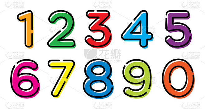 Vector Set of Cartoon Numbers