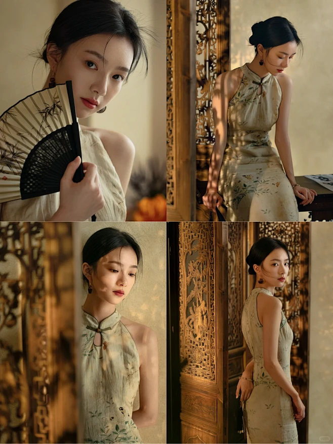 华流yyds！超新中式温婉国风旗袍拍照-花瓣网