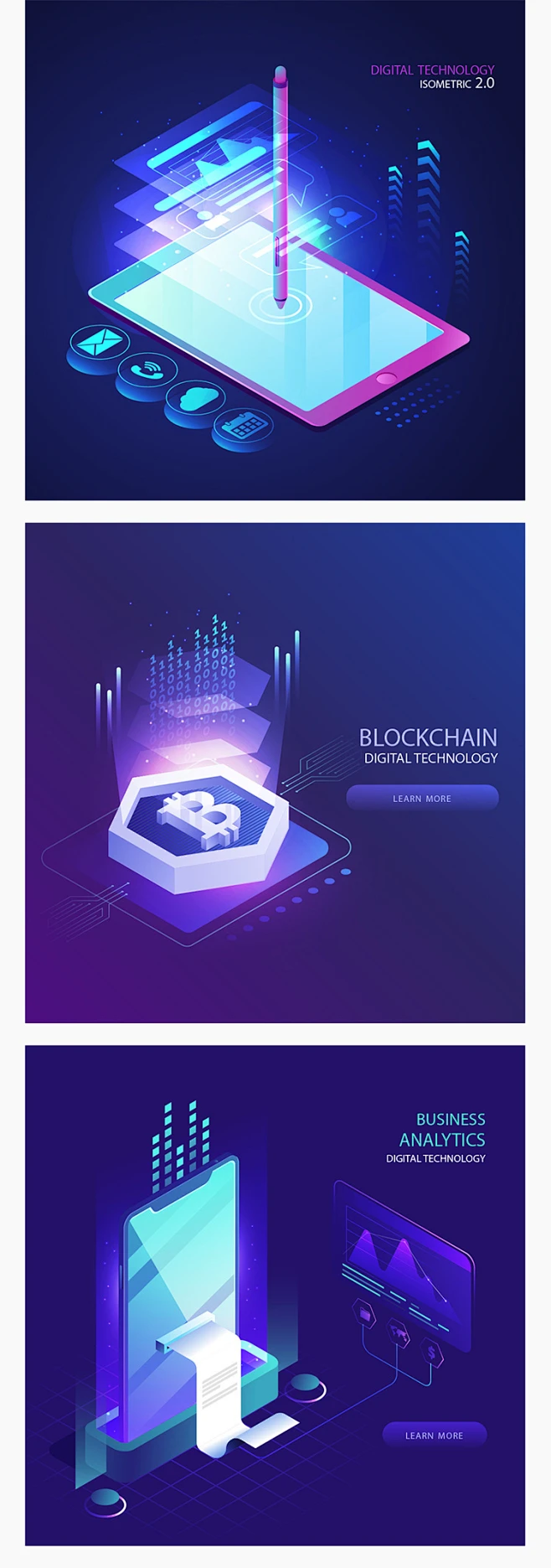 2.5D科技感区块链云服务器网络比特币账单数据库插画AI矢量素材-淘宝网-花瓣网