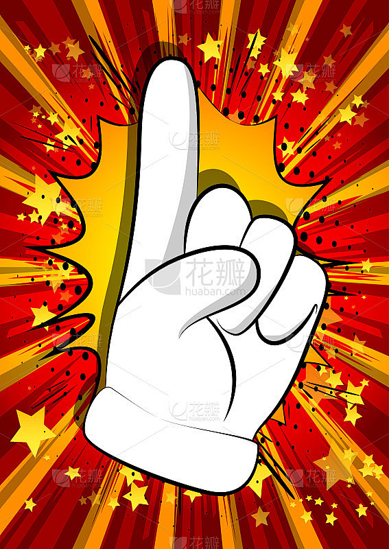 Cartoon hand making a point.