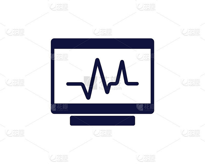 诊断图标设计圆形插图，字形风格设计