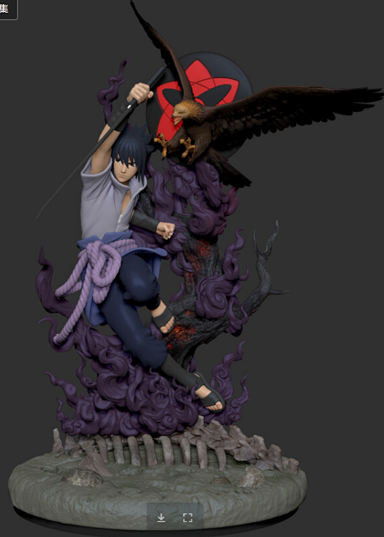 ArtStation - Uchiha Sasuke 火影佐助雕像, Jin Li