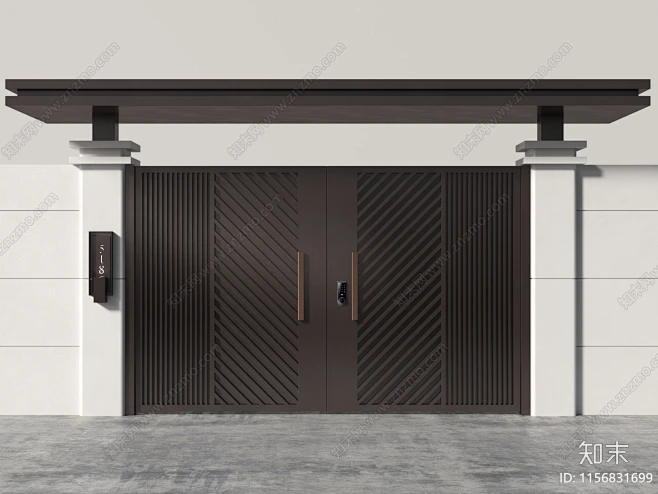 新中式别墅庭院门SU模型下载【ID:1156831699】-花瓣网