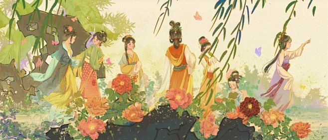 仙女踏春_画画的无韵呀__插画师作品_涂鸦王国gracg.com-花瓣网