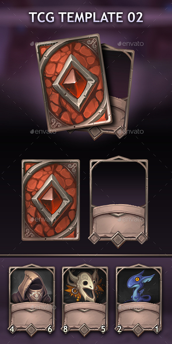 TCG模板02 -杂项游戏资产TCG Template 02 - Miscellaneous Game Assets卡片,卡片、20、工艺 ...