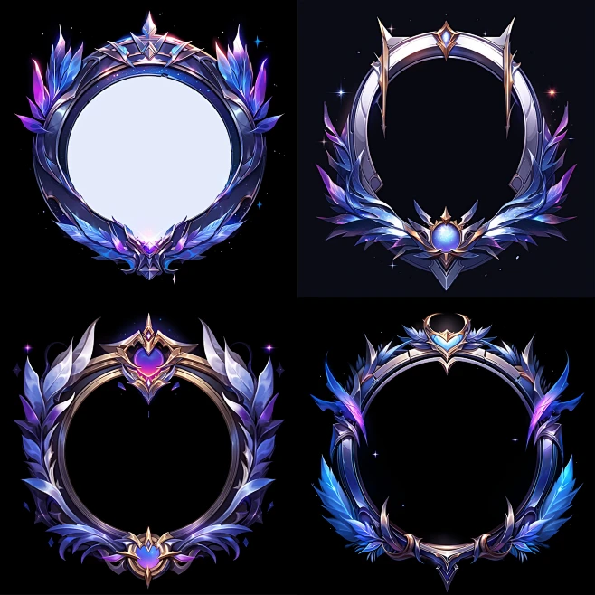 hulei181717_A_game_avatar_frame_with_round_metal_borderblack_ba ...