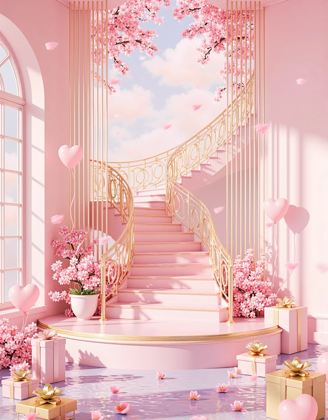 情人节背景 粉色背景-花瓣网