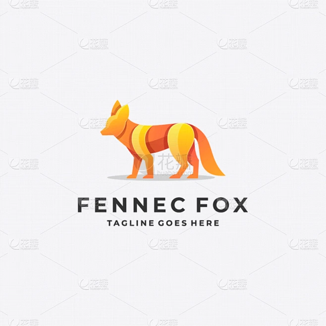 logo fox elegant gradient colorful素材-花瓣网