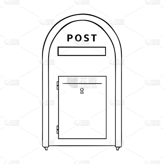 Line Art Street Postbox.
