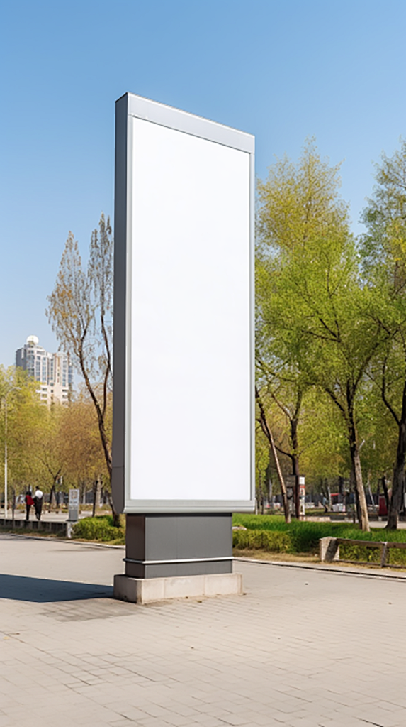 大型展示牌竖版广告牌海报样机模型图片