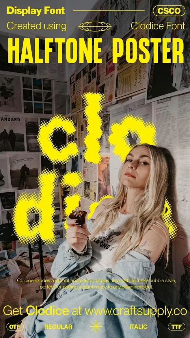 Halftone Poster Design | Clodice Font-花瓣网