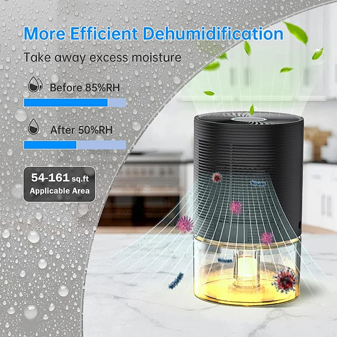 Amazon.com: Dehumidifier KLOUDIC 750ml(26oz) Mini Dehumidifier for Damp ...
