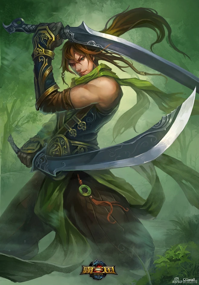 CGwall游戏原画网站_双刀半身像-花瓣网