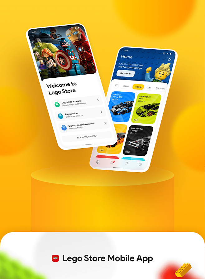 android LEGO mobile store UI ux