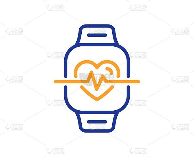 有氧训练线图标。健身手表锻炼标志。向量