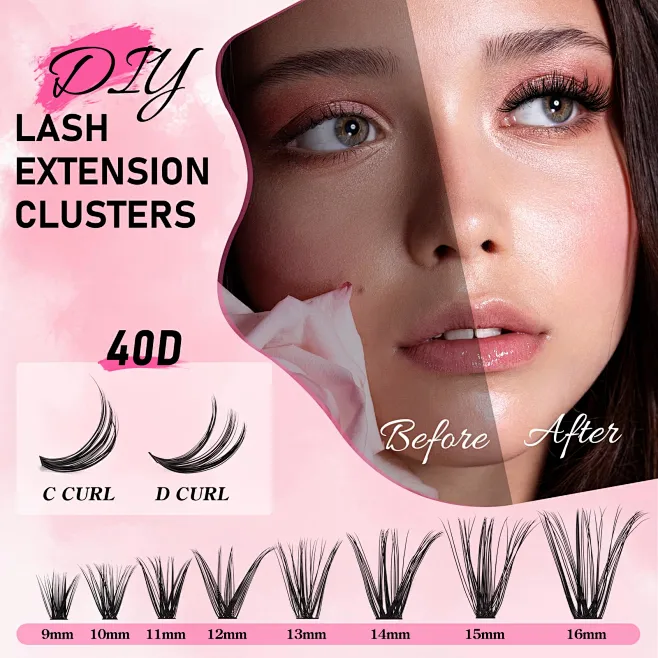Amazon.com: Individual Lashes 320 PCS, Crislashes Lash Clusters 30D+40D ...