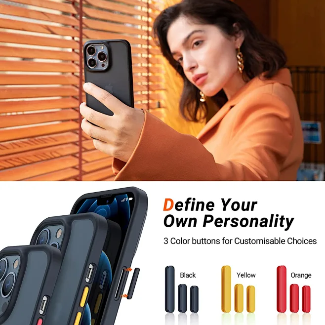 TORRAS Military Shockproof iPhone 13 Pro Case [DIY 3-Color Buttons ...