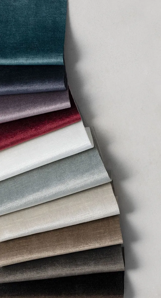 Velvet's lustrous sheen meets saturated hues. Available for Roman ...